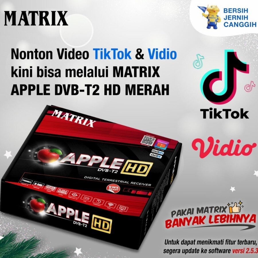 Jual Matrix Apple + HDMI + Dongle TV Digital DVB T2 STB Set Top Box ...