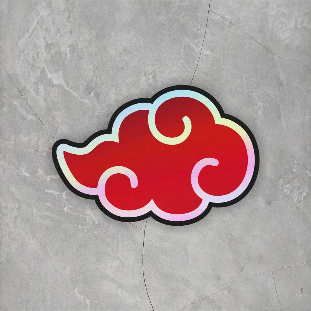 Jual Sticker Stiker Anime Logo Awan Akatsuki Hologram sticker case hp ...