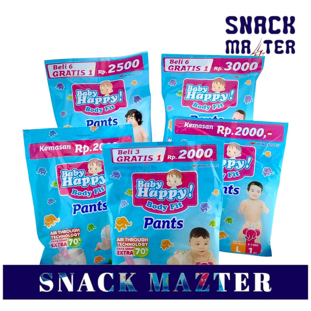 Jual Popok Baby Happy! Diapers Body Fit Pants Sachet | Shopee Indonesia