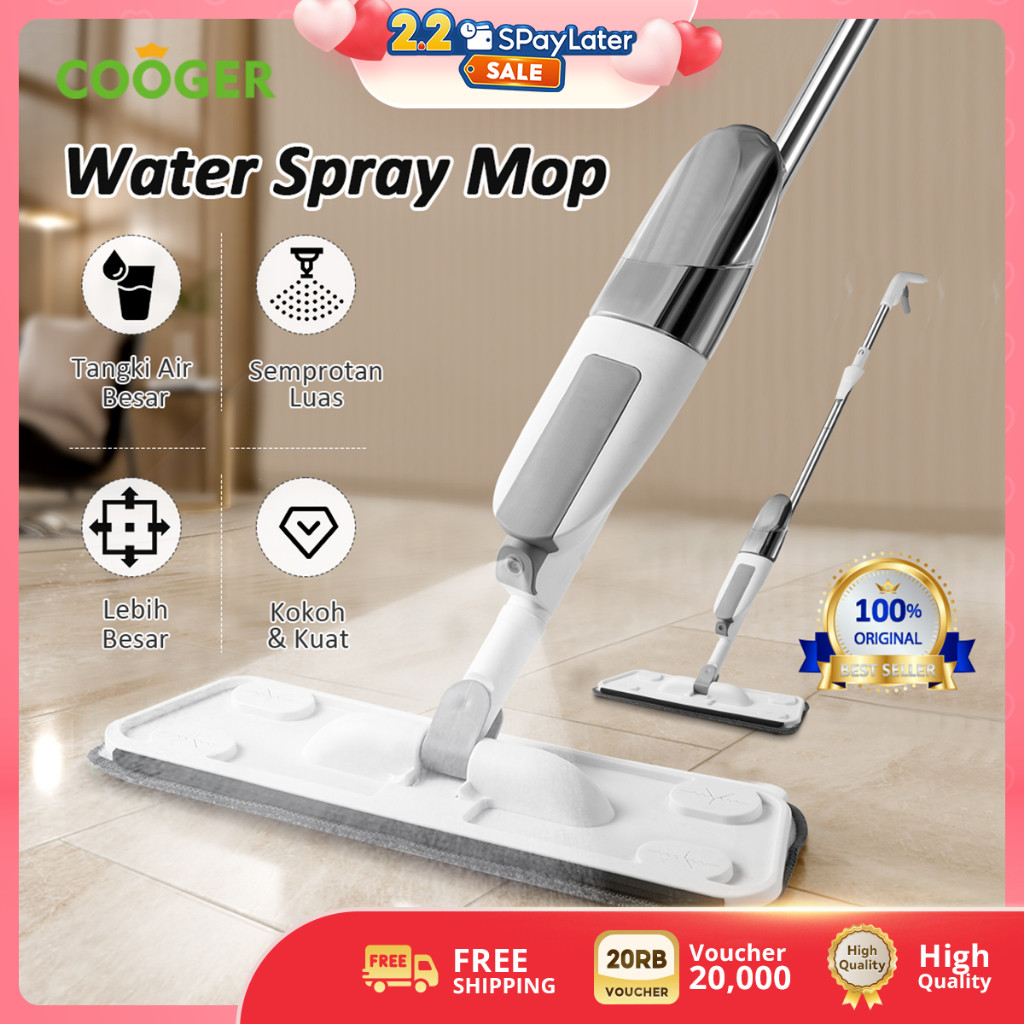 Jual ZX45RT COOGER Alat Pel Lantai New White Spray Mop Automatic Water ...