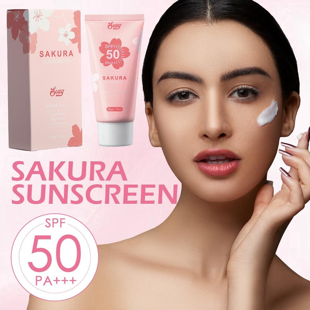 Jual Sakura Sunscreen SPF50 Melembabkan Perlindungan Matahari yang ...