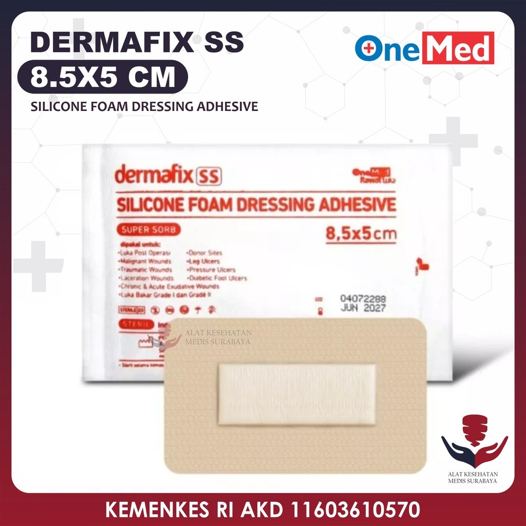 Jual Dermafix SS Adhesive Silicone Foam Super Sorb Dressing Plester ...