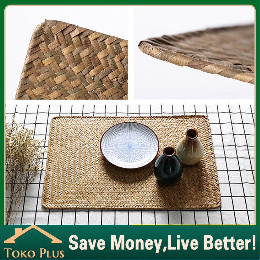 Jual Placemat Rotan Besar 45*30cm Alas Piring Rotan kotak / Tatakan ...