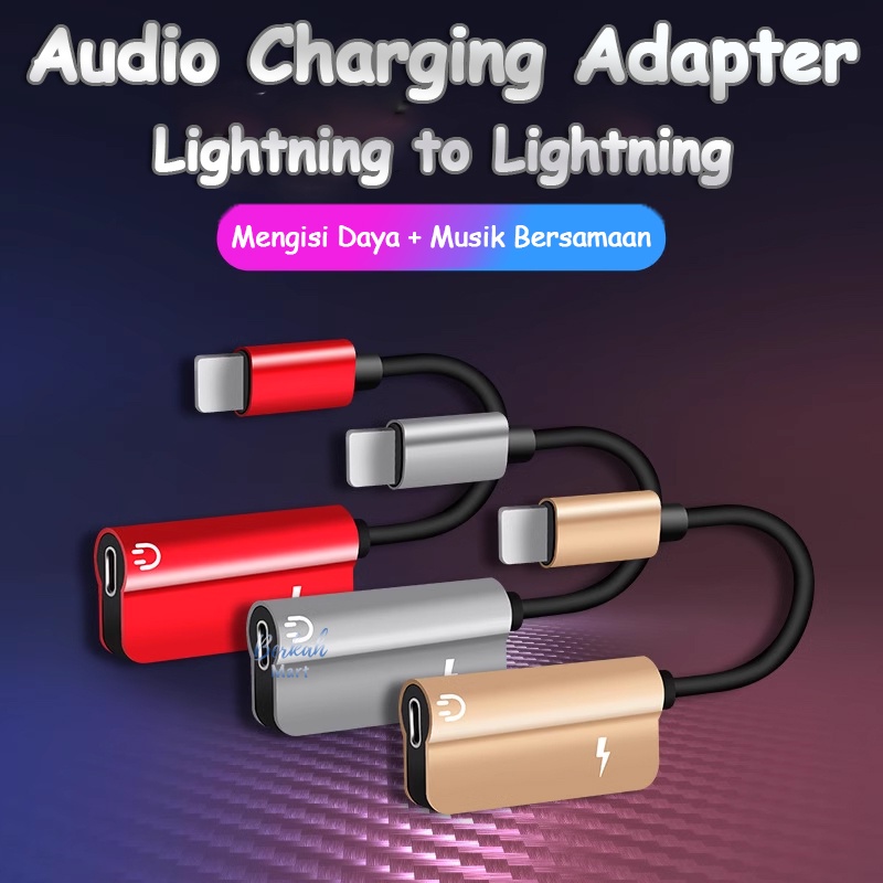 Jual Kabel Adapter 2 in 1 Lightning to Lightning Plug & Play Open Mic ...