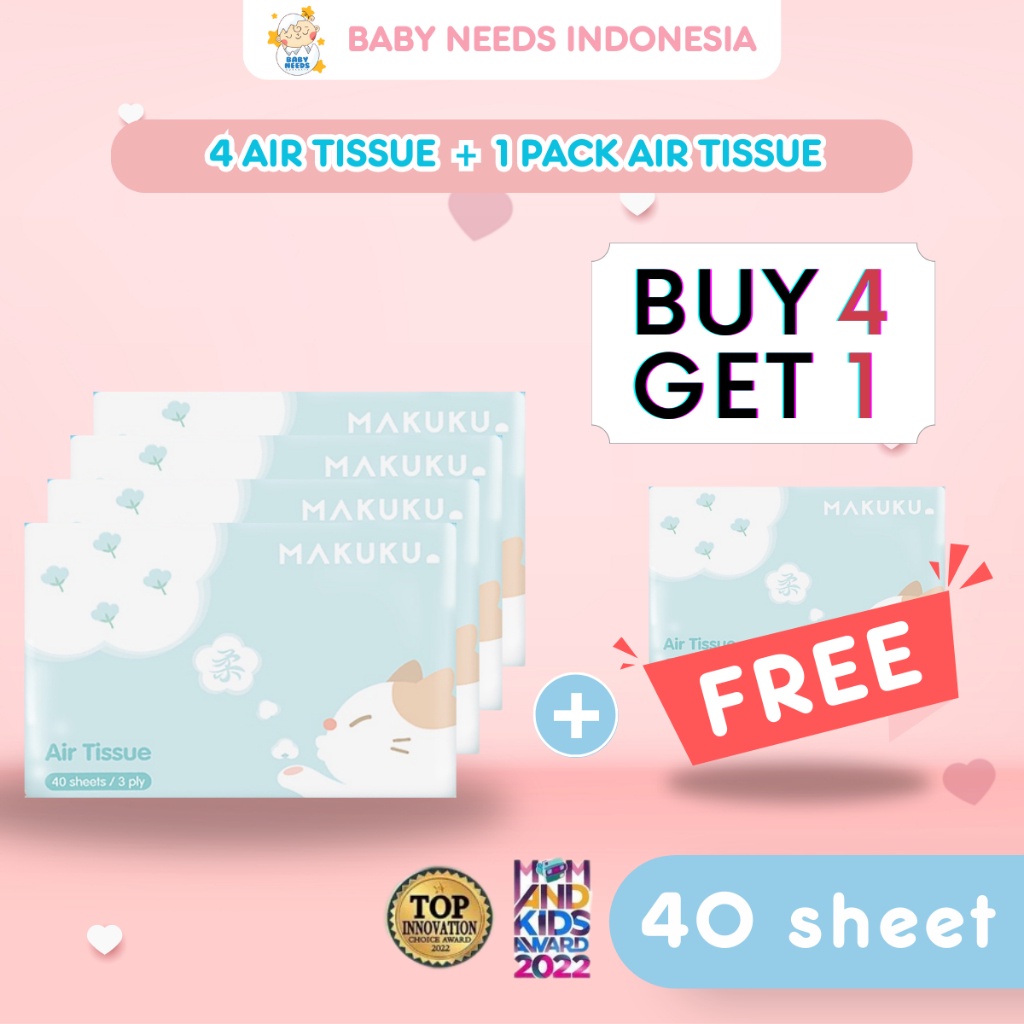 Jual PAKET ISI 5 MAKUKU Air Tissue 3 Ply/40 Lembar/Facial Tissue/Tisu ...