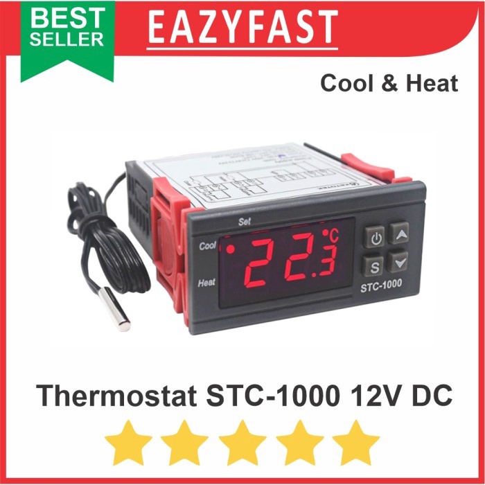 Jual Thermostat STC-1000 12V DC Temperatur Suhu Otomatis Panas Dingin Cool | Shopee Indonesia