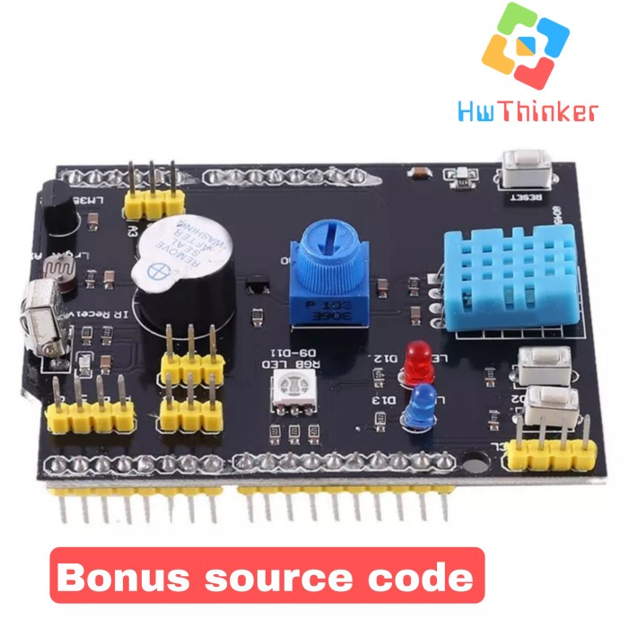 Jual Multifunction 9in1 Sensor Shield LM35 DHT11 LDR for Uno Arduino ...