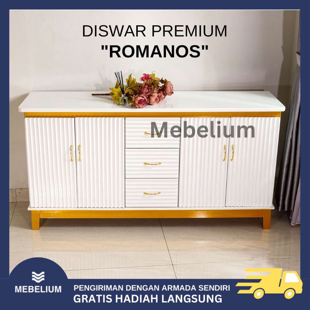 Jual [NEW] Diswar Premium 4 Pintu Romanos | Bufet TV Salur Kayu Bloktik ...