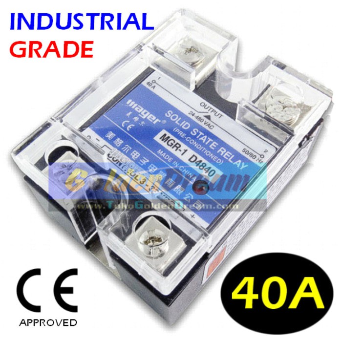 Jual Mager Solid State Relay 40A Control 3-32v DC Out 24-480v AC Load ...