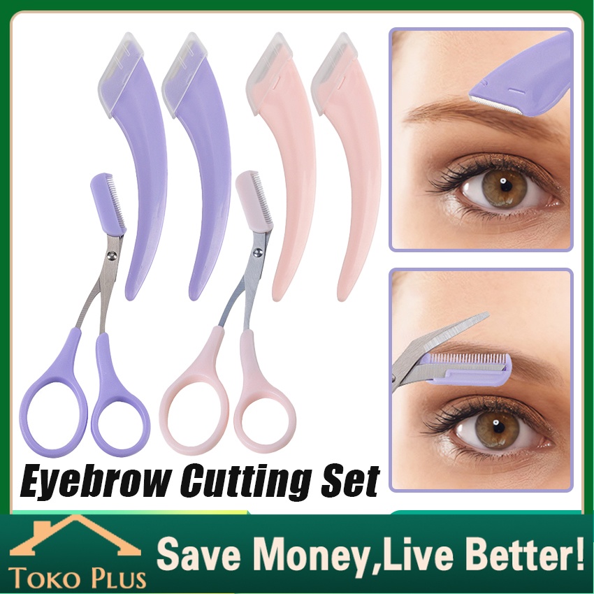 Jual 3Pcs/Set Gunting Alis Dan Cukur Alis Eyebrown | Pisau Alis | Alat ...