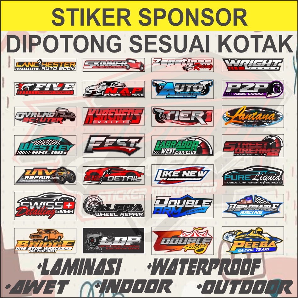 Jual Stiker helm sticker Racing Sponsor Aksesories aksesoris cargloss ...