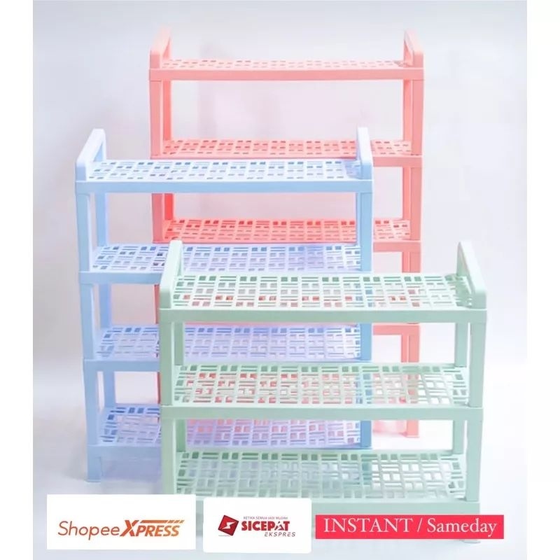 Jual Rak Sepatu Plastik 3,4,5 Tingkat / Rak Sepatu Calista Serbaguna ...