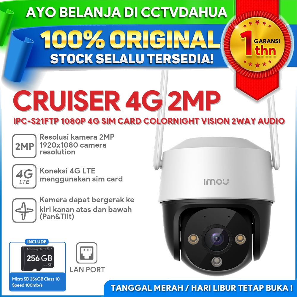 Jual IMOU CRUISER 4G 2MP IPC-S21FTP 1080P 4G SIM CARD COLORNIGHT VISION ...