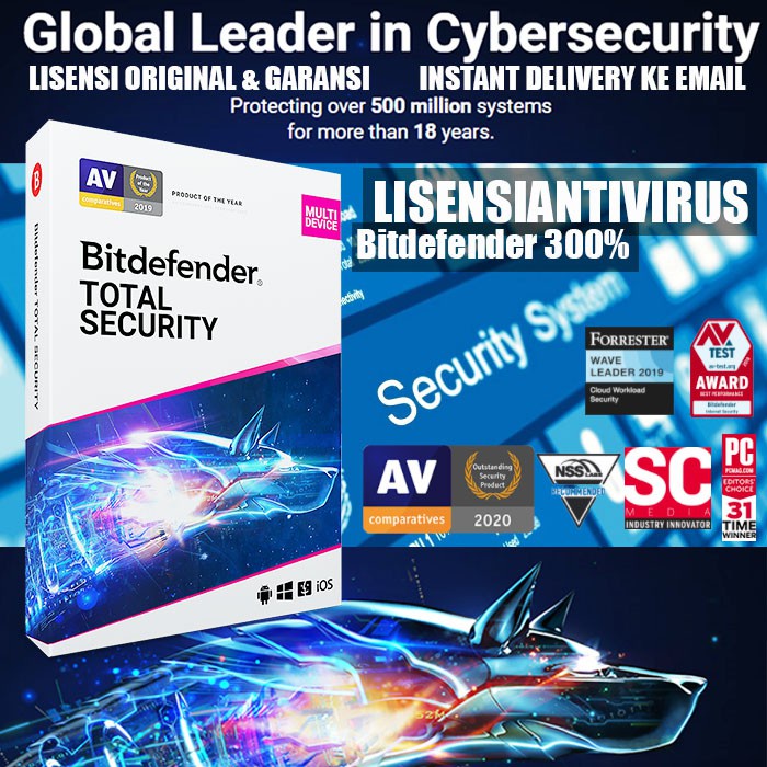 Jual Bitdefender Total Security 2021 - 5 Devices Multiple Years ...