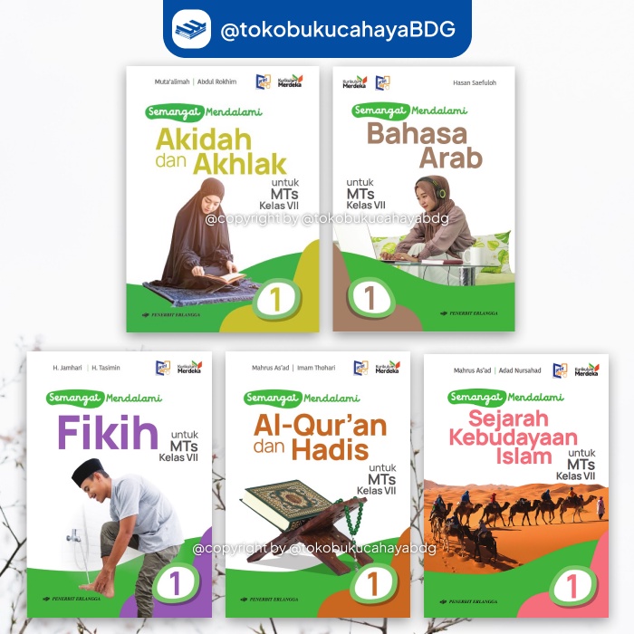 Jual Buku MTS Kelas 7 MTS K Merdeka Erlangga Akidah & Akhlak Al Qur'an Hadis Fikih Bahasa Arab ...