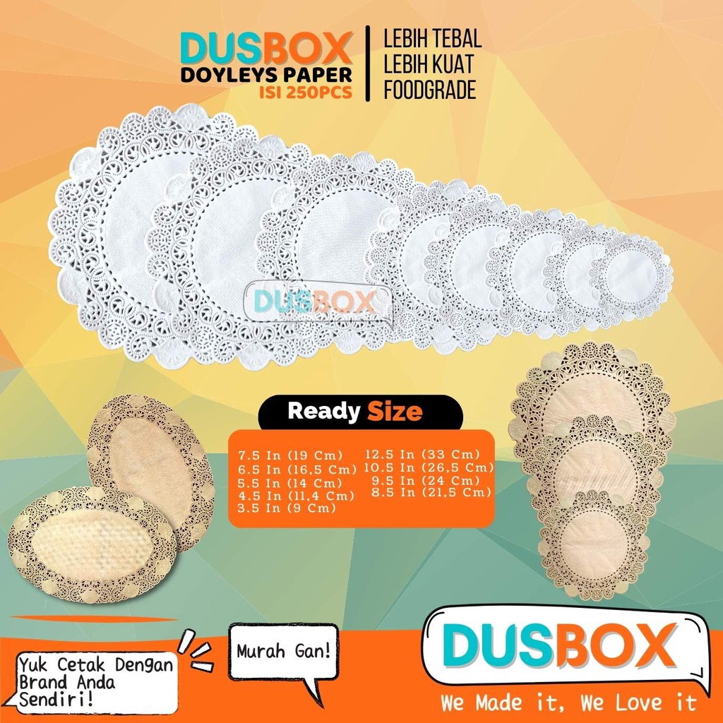 Jual Doilies / Doilies Paper / Doyleys isi 250 pcs Tatakan Kue / Alas ...