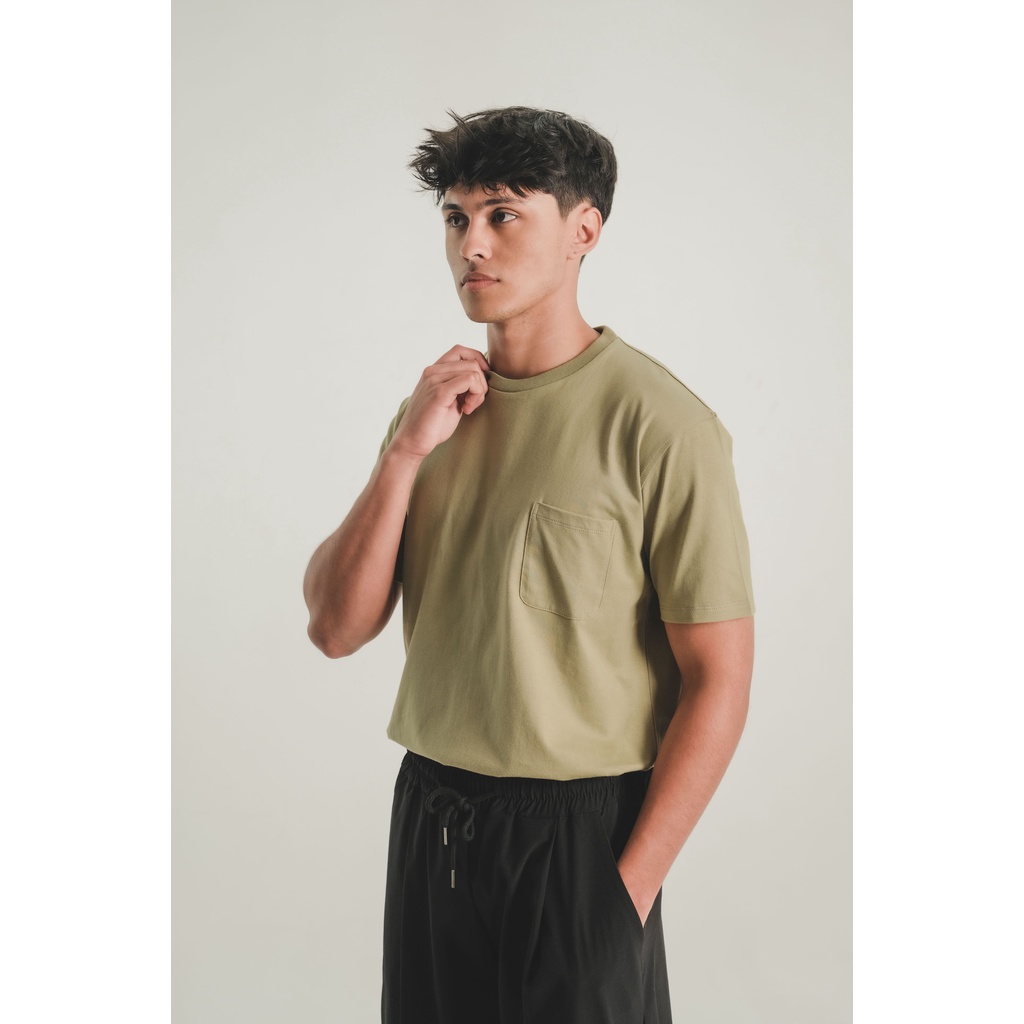 Jual Larusso Regular Fit Premium Pocket Tee - Olive Green | Shopee Indonesia