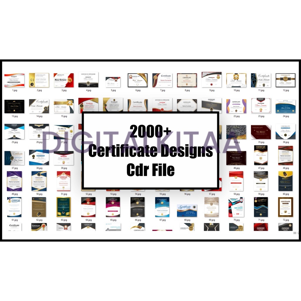 Jual Template sertifikat 2000+ Certificate Designs Cdr File Siap Pakai ...