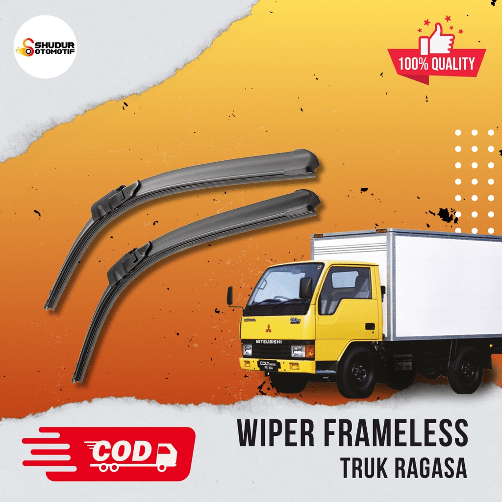 Jual Wiper Truk Ragasa Model Frameless 1 Set Kiri dan Kanan - Karet ...