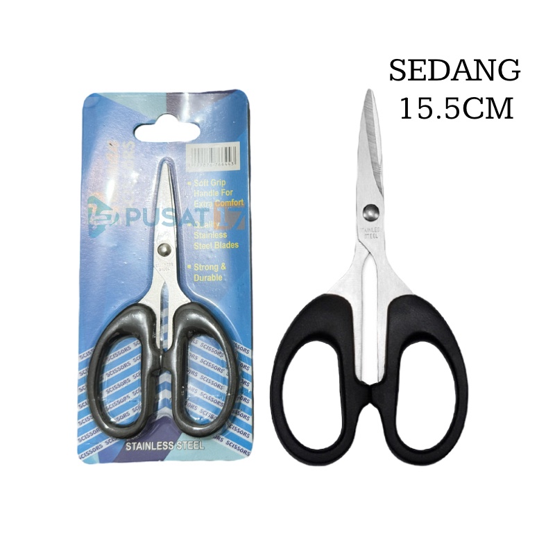 Jual PUSAT17 GUNTING STAINLESS TAJAM SERBAGUNA KECIL SEDANG BESAR / GUNTING KERTAS KAIN BENANG ...