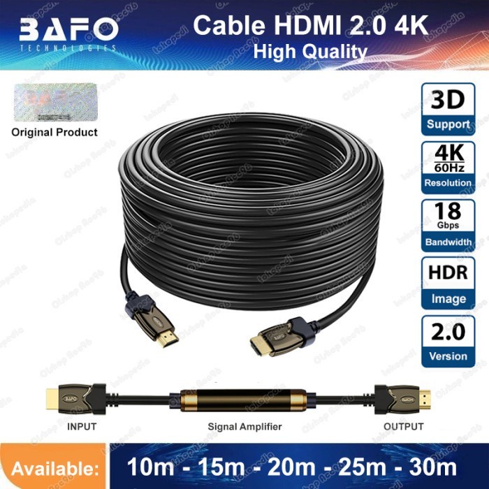 Jual Bafo Kabel HDMI Male to Male 10 Meter V2.0 4K Gold Plated /HDTV ...