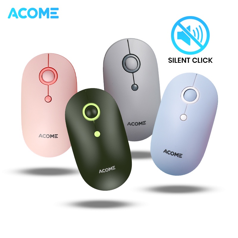 Jual Acome Mouse Fashion Color Wireless Silent Click Ergonomic AM300 ...