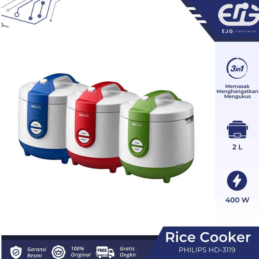 Jual PHILIPS Rice Cooker / Magic Com HD 3119 | Shopee Indonesia