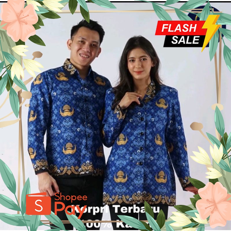 Jual SRAGAM HARI PAHLAWAN //Seragam korpri terbaru 2022 krah hitam | batik korpri pria dan ...