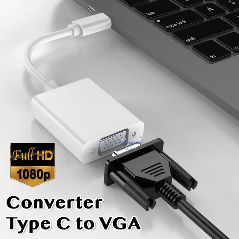 Jual Plug & Play USB 3.1 C to VGA 4K 1080P Converter Audio Video Type C ...