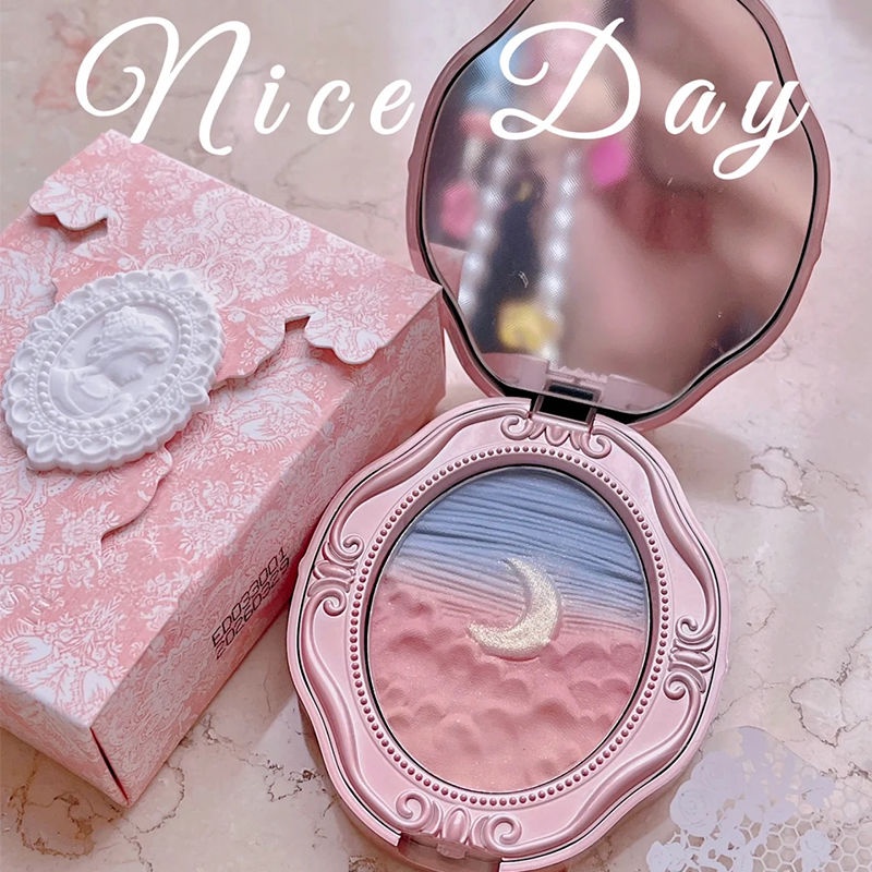 Jual Embossed powder blusher eye shadow plate genuine nude makeup ...