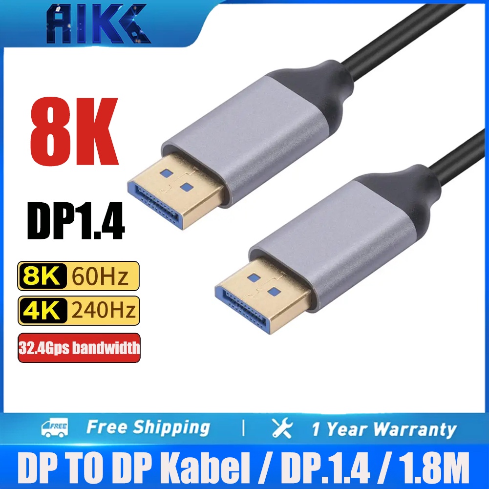 Jual Kabel Display Port DP to DP | Male to Male Laptop Monitor DP1.4 8K ...