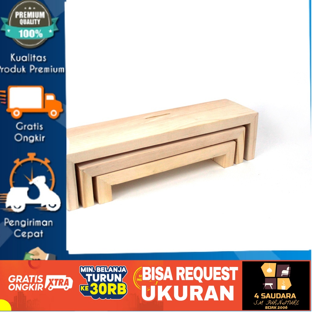 Jual Display Rak Susun Pajang produk Rak Tangga Kayu Pajangan (isi 3 ...