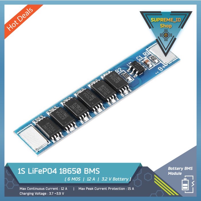 Jual 1S Lithium Iron Phosphate LiFePO4 BMS Battery Charger Module| 3.2V 12A -KEI08 | Shopee ...