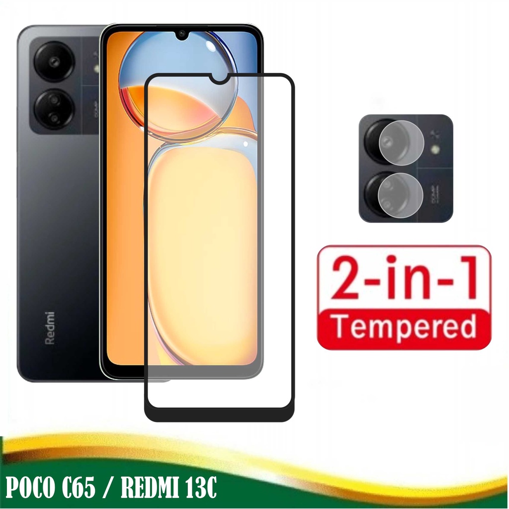Jual 2IN1 Tempered glass Layar XIAOMI REDMI 13C / POCO C65 TG Layar dan ...