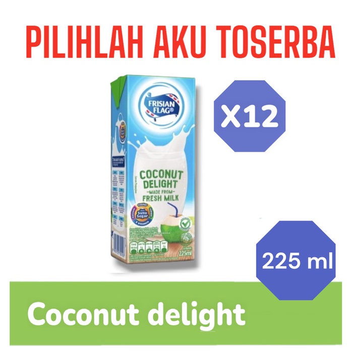 Jual Susu Frisian Flag COCONUT DELIGHT 225 ml - ( HARGA 12 pcs ) | Shopee Indonesia