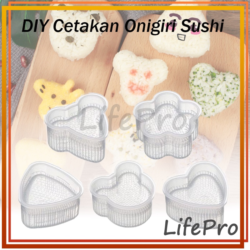 Jual Cetakan Nasi Bento Sushi Onigiri Anti Lengket Desain Kartun Gaya ...