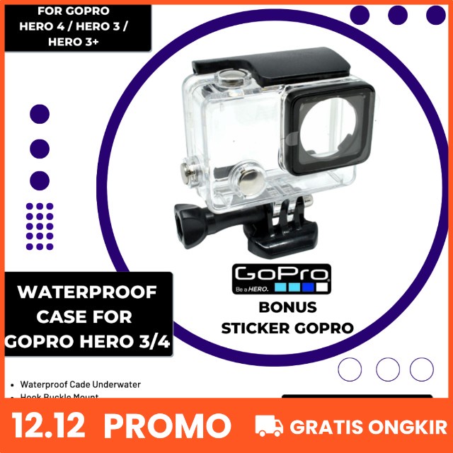 Jual Waterproof Case Underwater Casing Anti Air For Gopro Hero 4 Gopro 4 / Hero 3 / Hero 3 ...