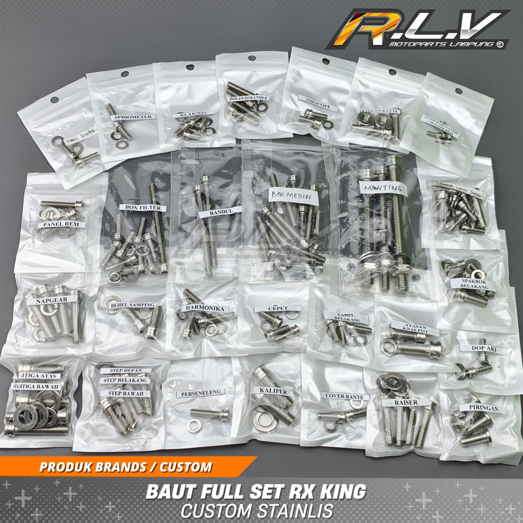 Jual baut baud L stainless custom fullset motor rxking bagian luar ...
