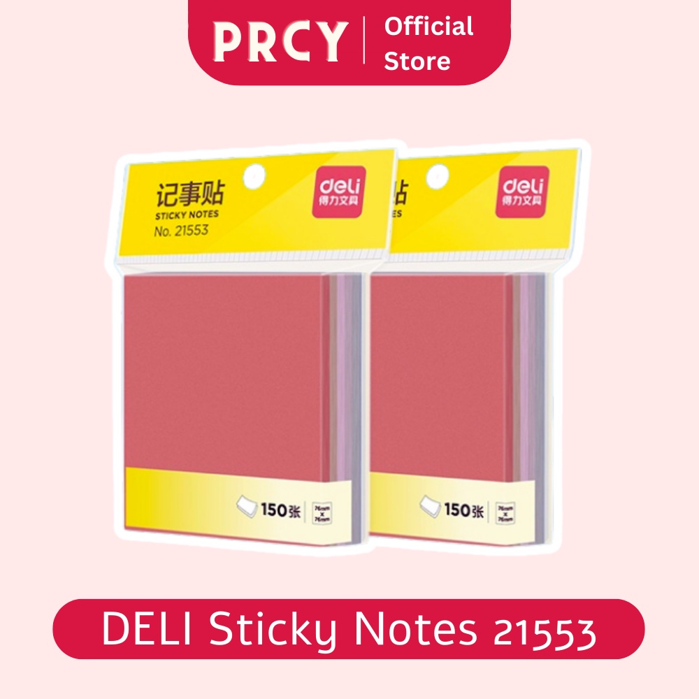 Jual Kertas Memo Tempel Deli Sticky Notes 3x3 cm Lem Kuat Dan Mudah ...