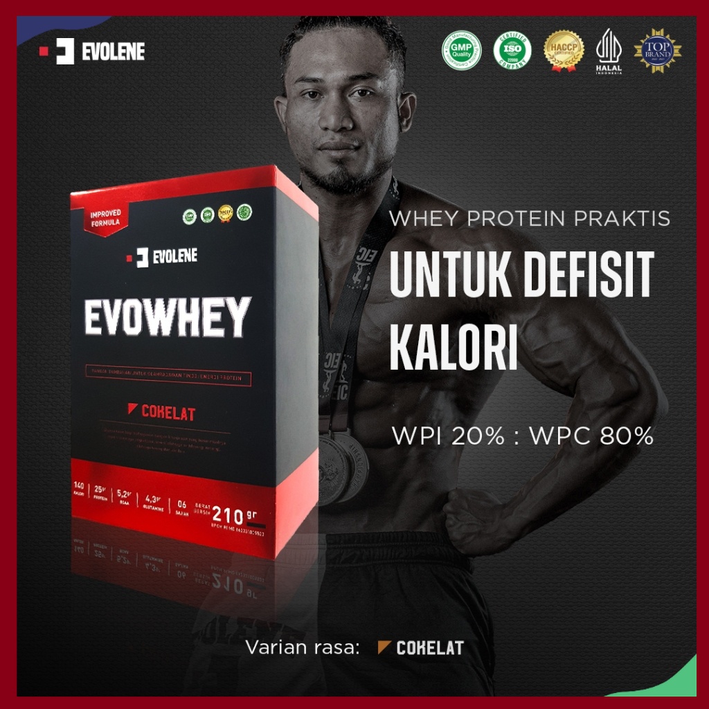 Jual EvoWhey Evolene Whey Protein Cokelat 6 Sachet - Suplemen Fitness ...