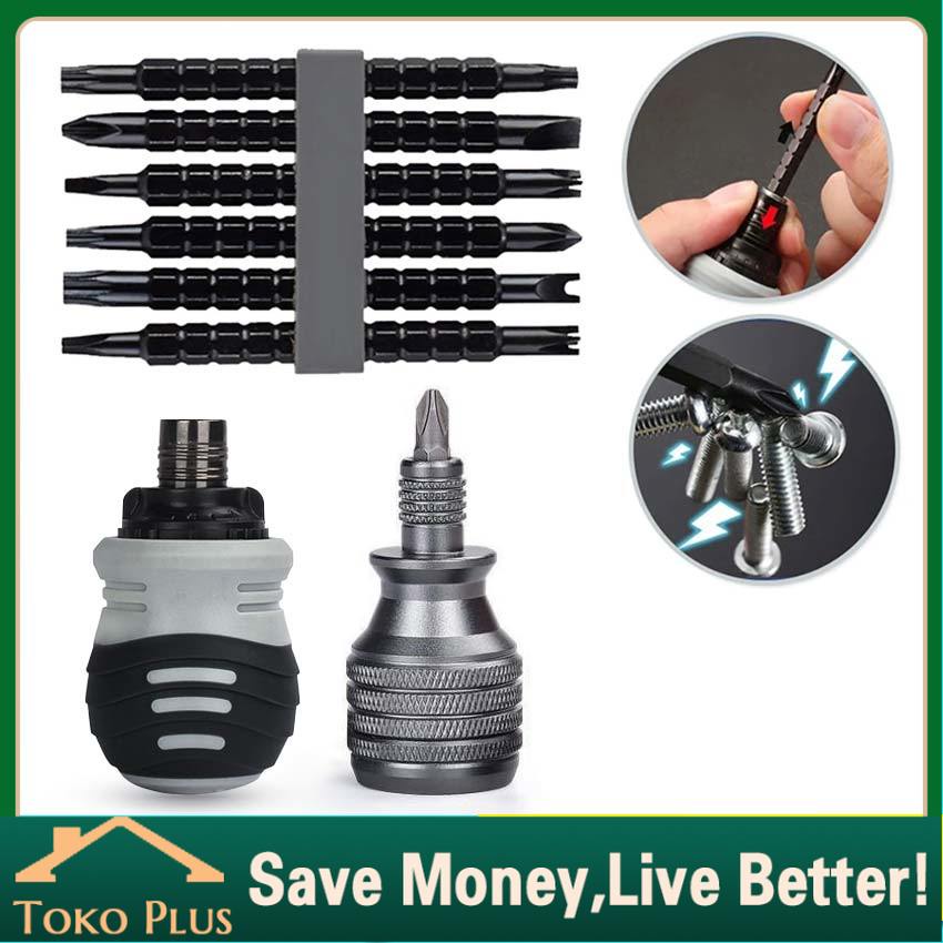 Jual Set Obeng Cebol Mini Bolak-Balik Rachet Multifungsi Screwdriver ...