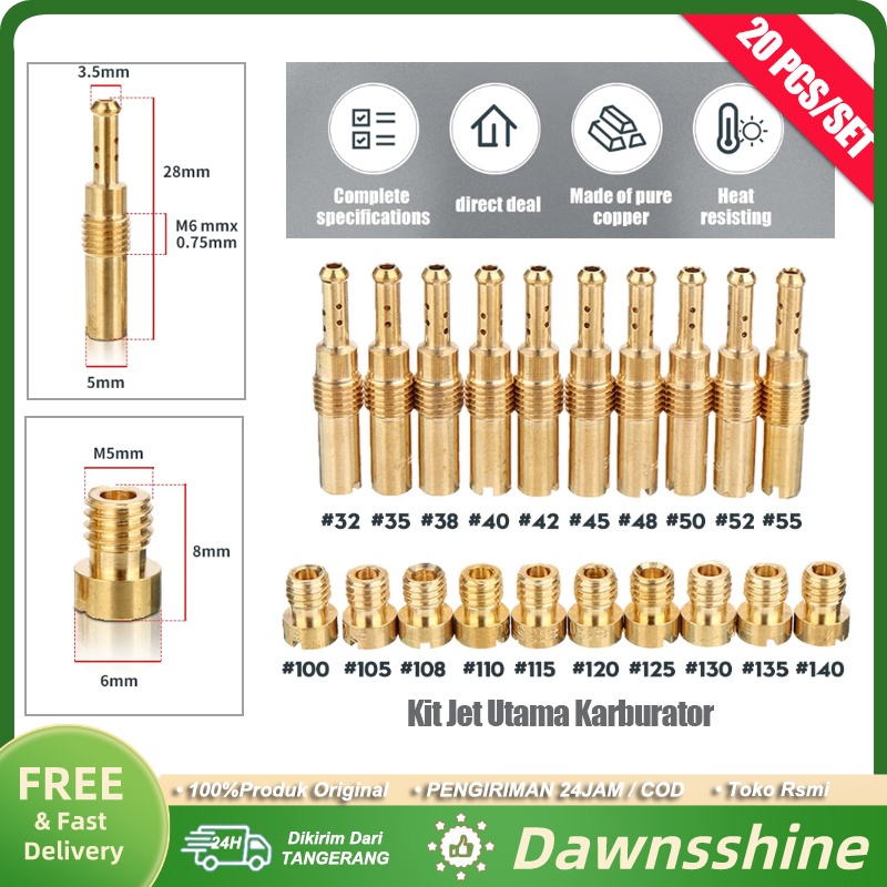 Jual 【Ready Stock】Set 20pcs Mainjet Pilot Jet Main jet Spuyer Karbu PE D-Tracker NINJA Tiger ...