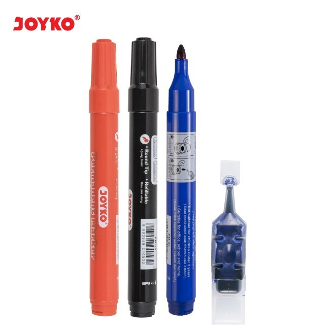 Jual PM-34RF Joyko Permanent Marker Spidol Permanen Round Tip Free ...