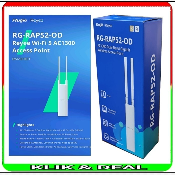Jual ruijie reyee RG-RAP52-OD Wifi 5 AC1300 dual-band wireless access point | Shopee Indonesia
