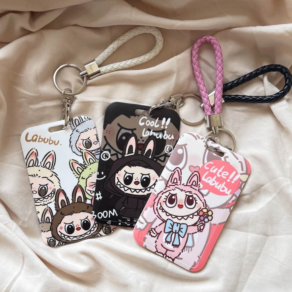 Jual Name Tag ID Card Layard Holder Motif Labubu Kawaii untuk Kartu dan ...