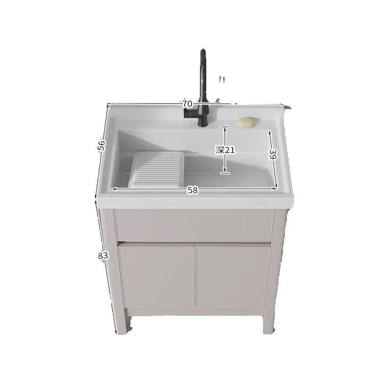 Jual *~Y Large pool, space aluminum laundry sink, basin with washboard ...