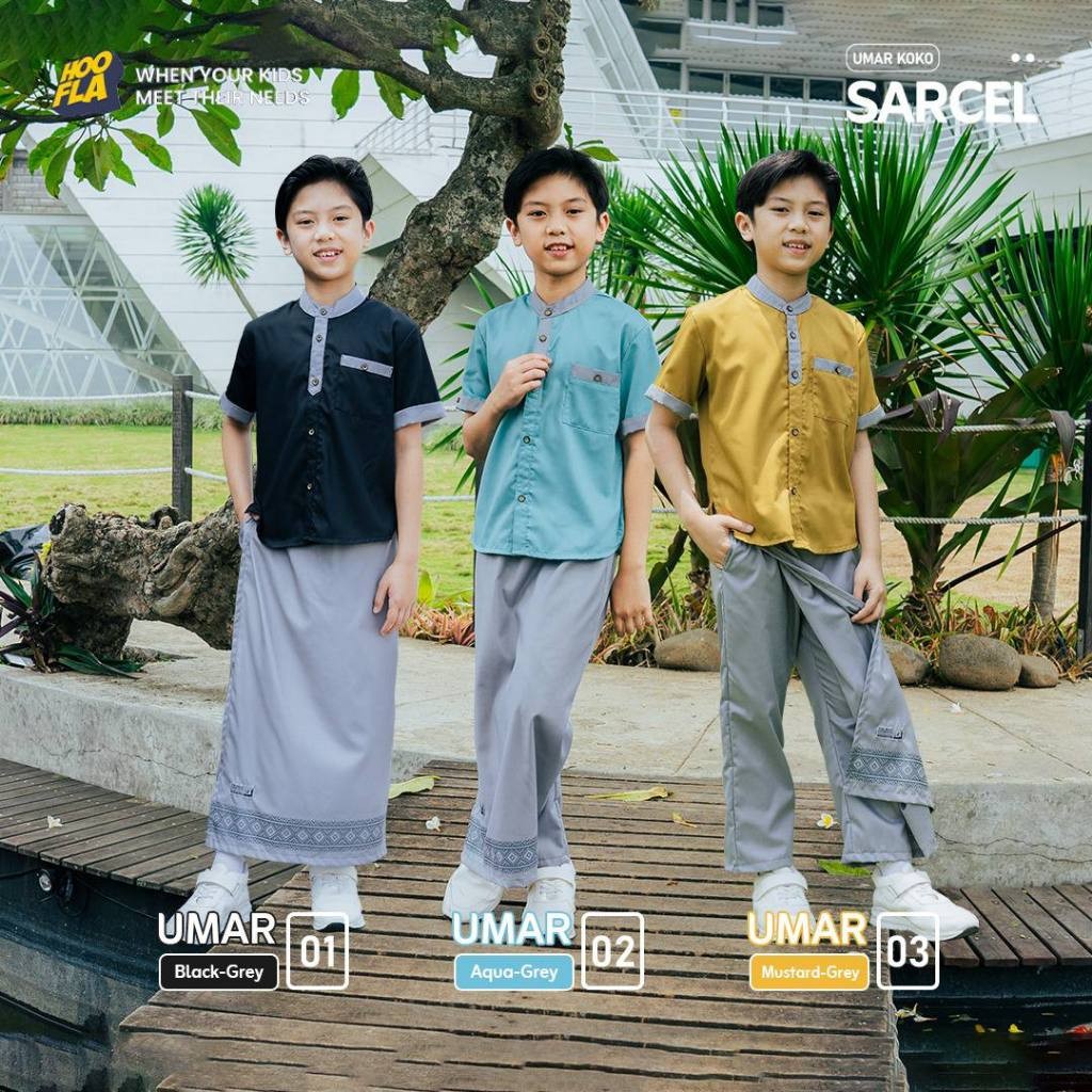 Jual HOOFLAKIDS - Sarcel Baju Koko Setelan Set Sarkoci Bawahan Celana ...