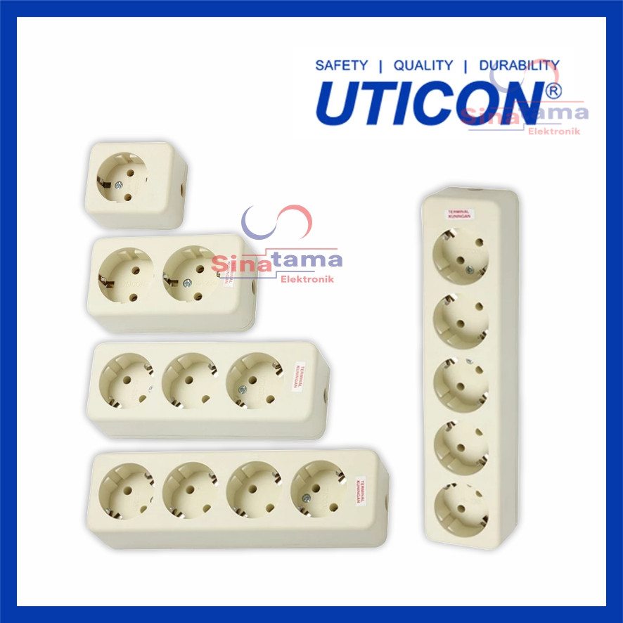 Jual Uticon Stop Kontak Arde 1 2 3 4 5 Lubang Tanpa Kabel Terminal Kuningan SinatamaGamping ...