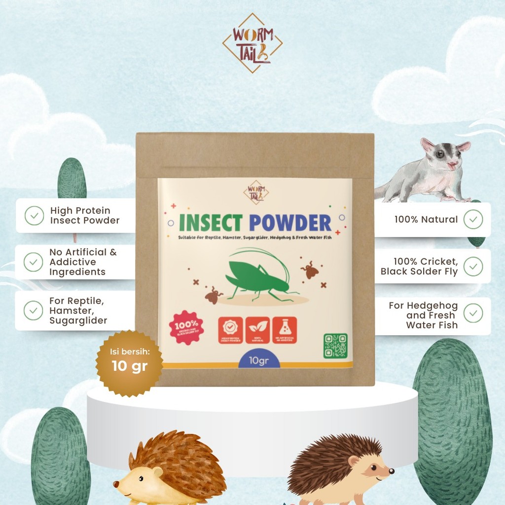 Jual WORMTAIL Makanan Hewan Insect Powder 10gr | Shopee Indonesia