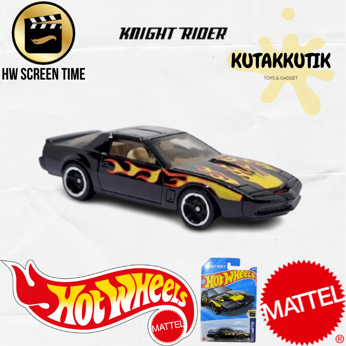 Jual Hotwheels Mobil Knight Rider KITT K.I.T.T Hitam Tampo Api Lot D ...